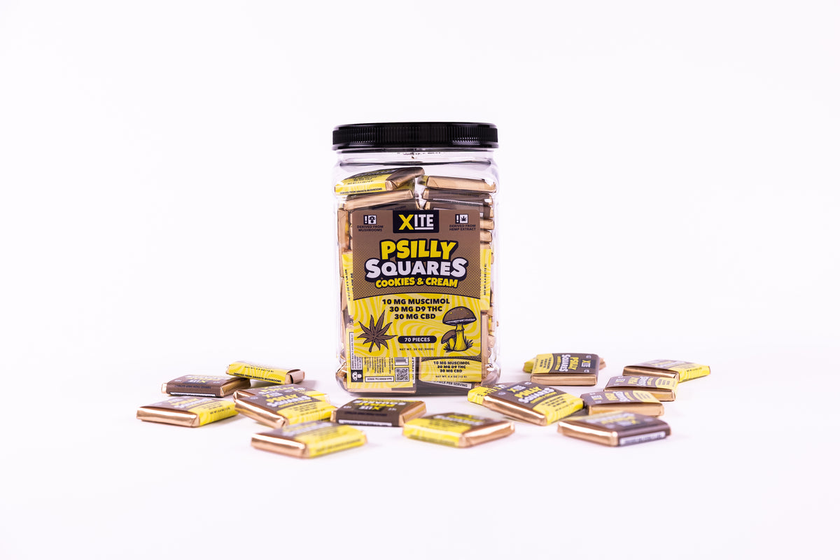 NEW to XITE: Psilly Square Mushroom Chocolate Minis – XITE THC